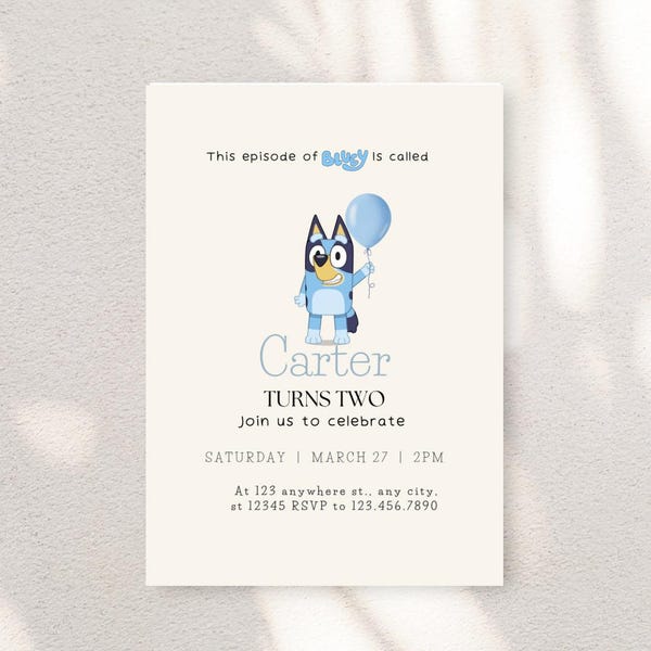 Bluey Invitation Digital - Etsy