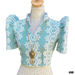 Filipiniana Bolero Crop Top in Inabel Fabric - Etsy