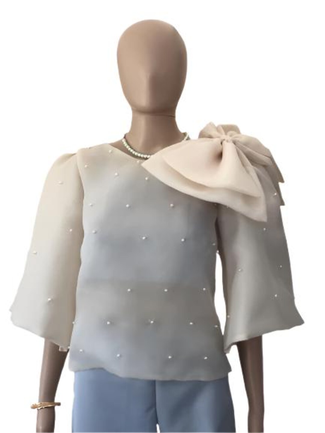 Filipiniana Modern Kimona Blouse With Ribbon and Beads - Etsy