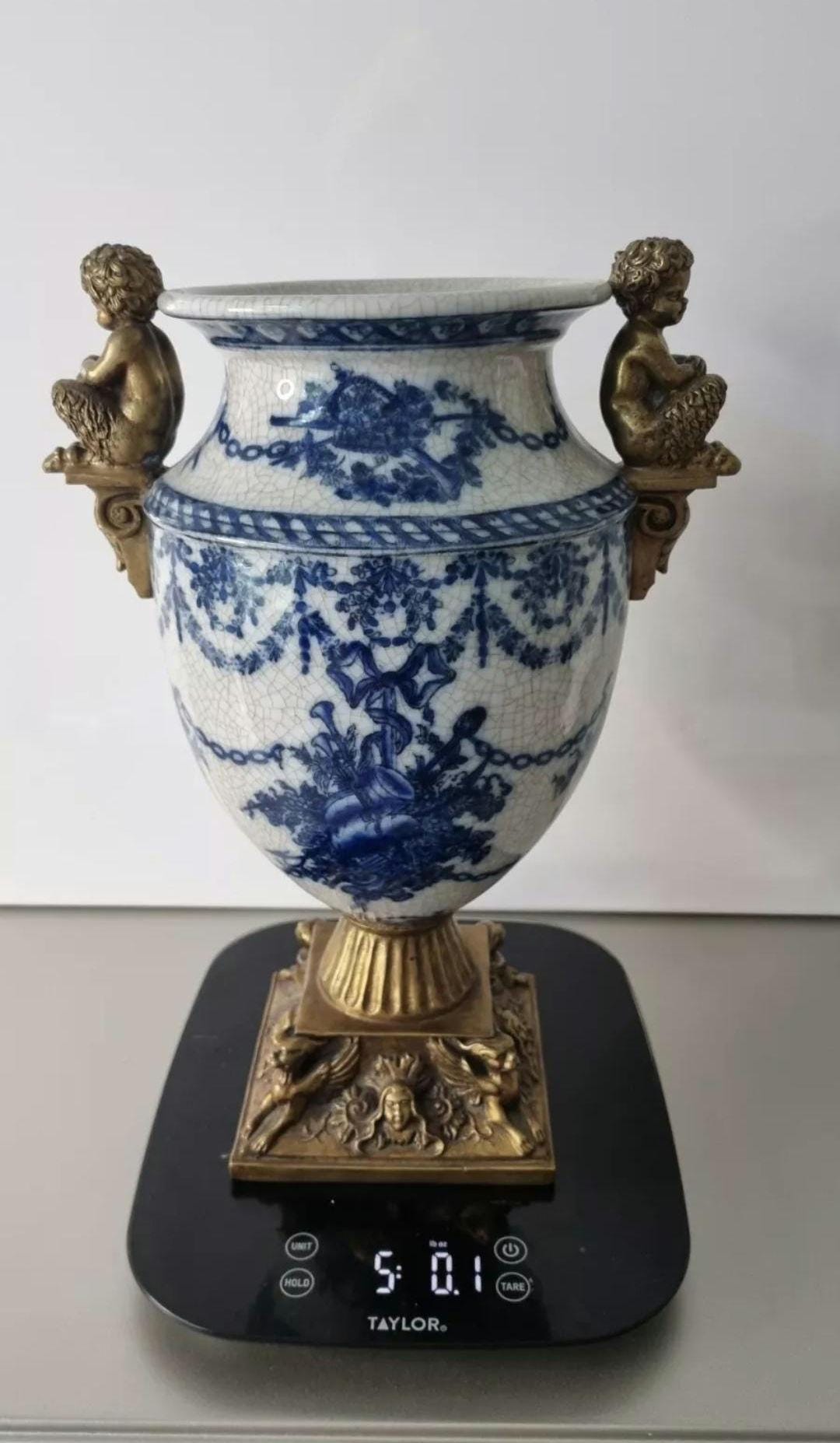 Wilson Porcelain. Gilt Mantel Vase Bronze Satyr. - Etsy