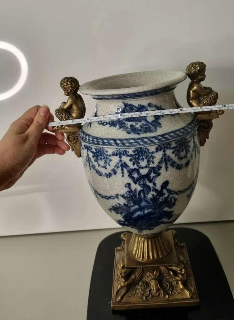 Wilson Porcelain. Gilt Mantel Vase Bronze Satyr. - Etsy