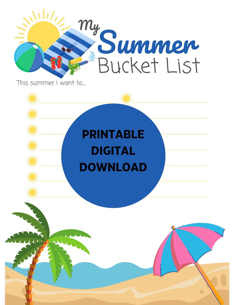 Summer Bucket List for Boys - Fun Summer Activity Tracker - Etsy