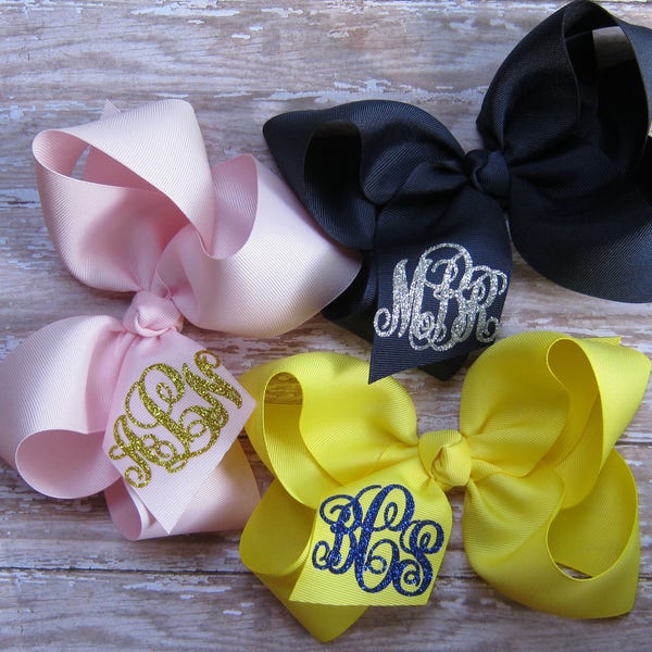 Monogrammed Hair Bow - Etsy