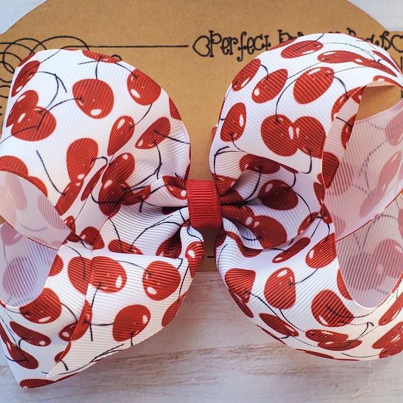 Cherry Hair Bow - Etsy
