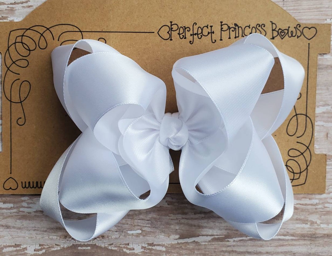 CUSTOM Large 5 Inch Double Layered Satin Hair Bow - Made in Your Choice ...