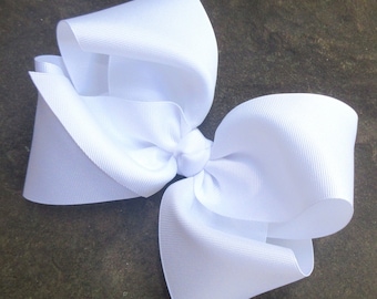 Big White Hair Bow - Etsy