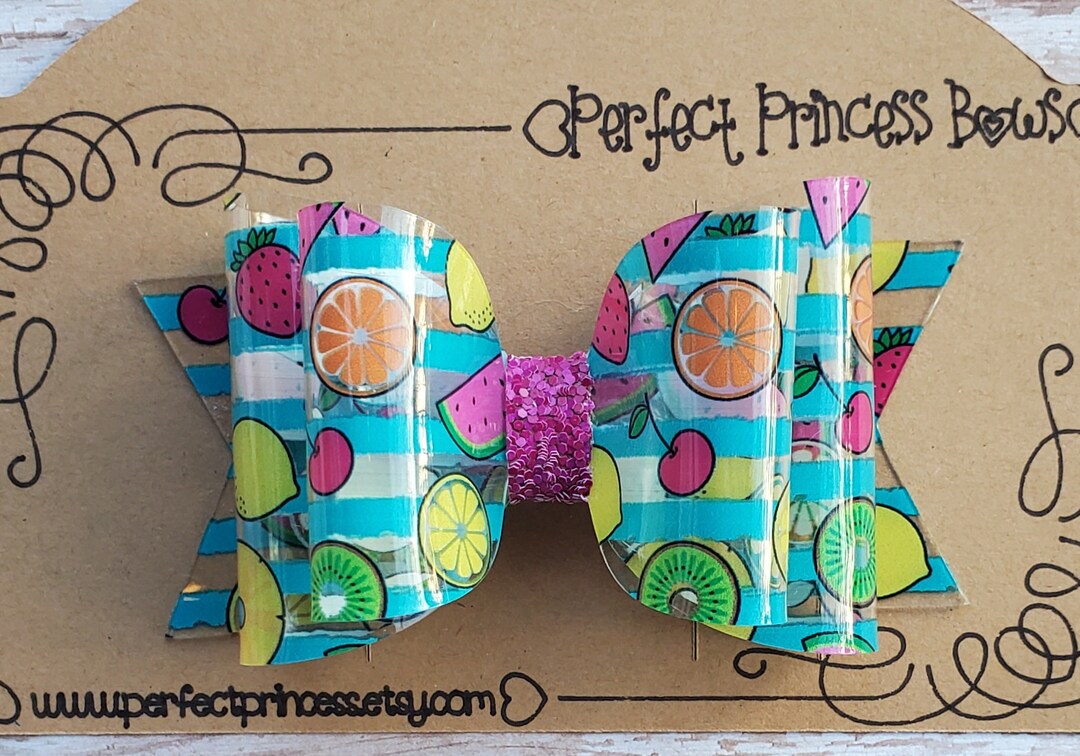 Summer Fruits Waterproof Pool Bow Tropical Hair Bow - Etsy