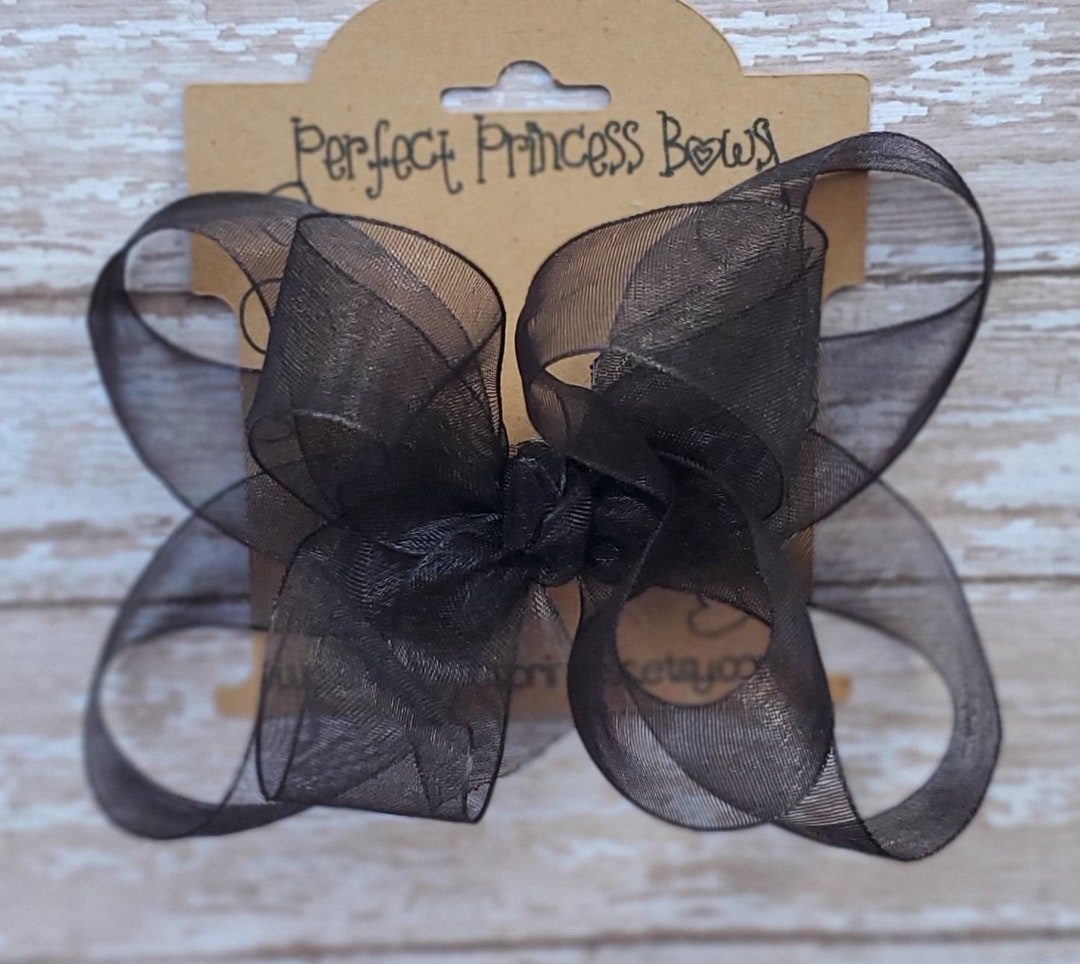 Black 4 Inch Double Layer Loopy Style Sheer Organza Hair Bow - Etsy