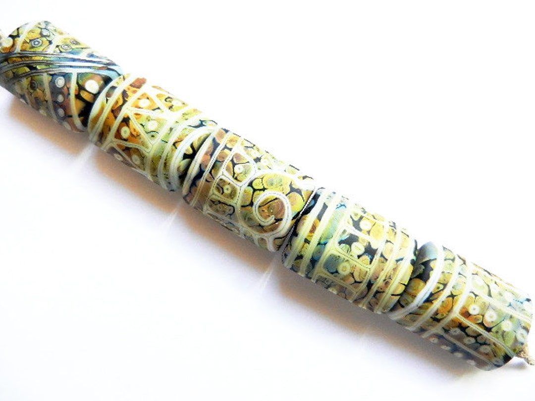 OPAL RAKU TRIBE 5 Raku Frit and Opal Yellow Matte Finish Large Kaleras ...