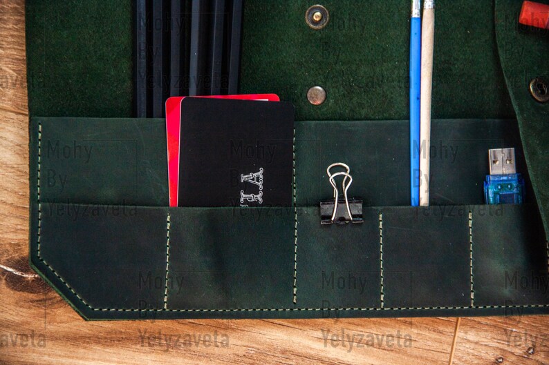 Personalized Leather Artist Roll, Leather Paint Brush Roll, Travel ...