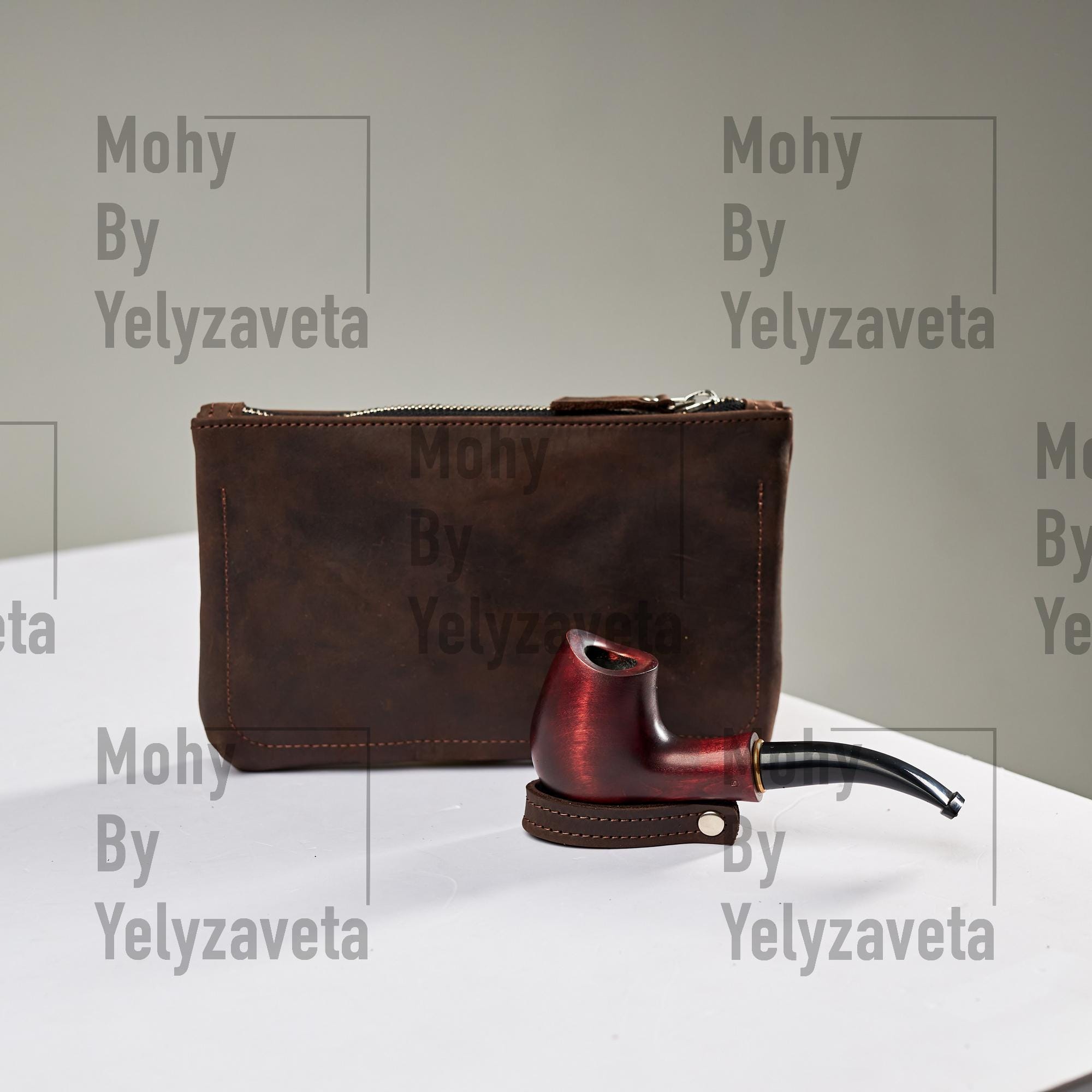 Custom Leather Pipe Pouch, Personalized Pipe Case, Zipper Pipe Pouch ...