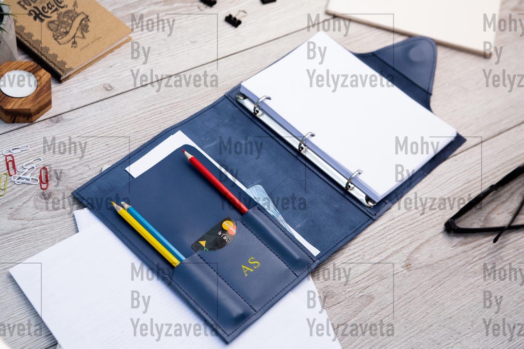 Leather Ring Binder Planner, Personalized Leather Binder Cover ...