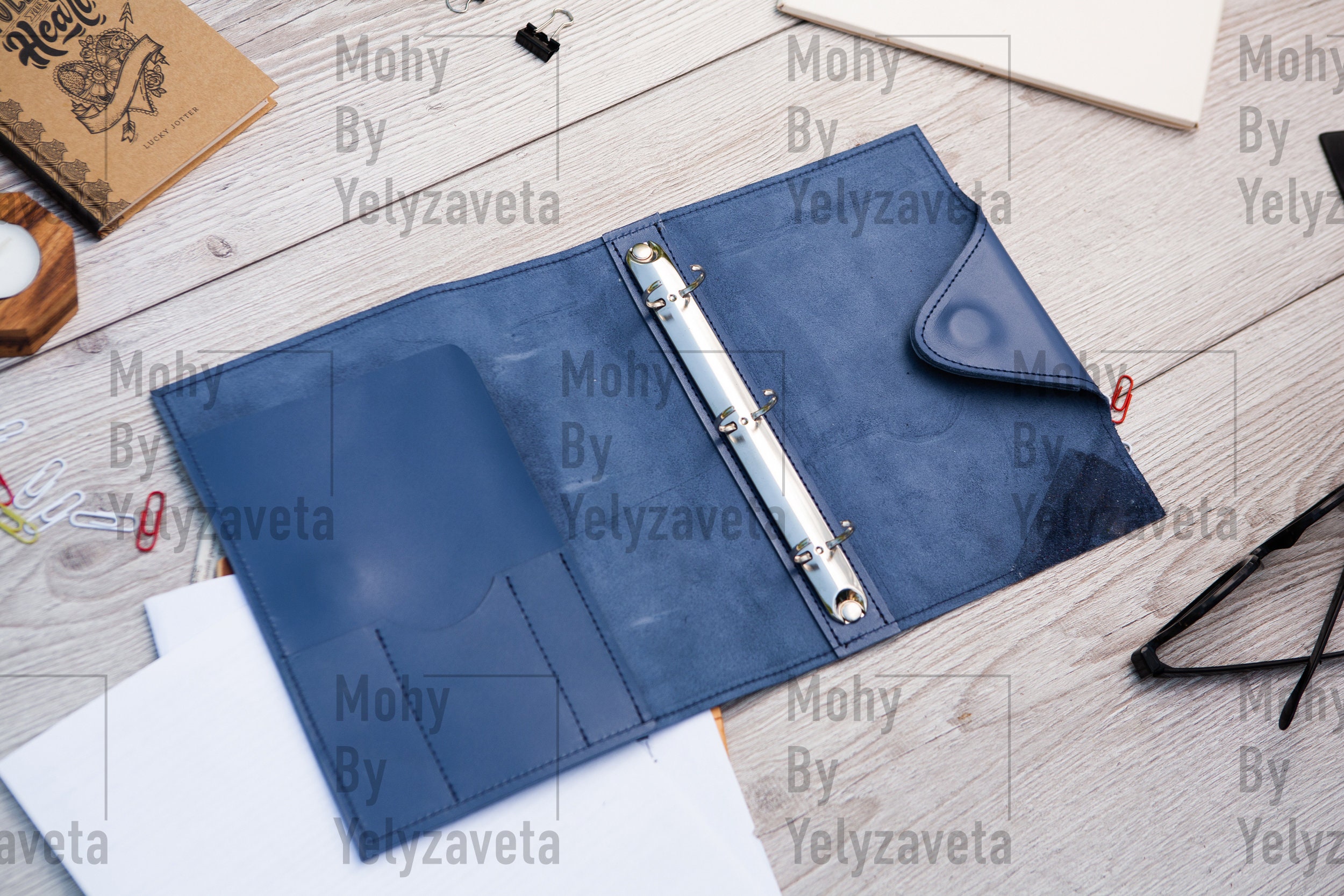 Personalized Leather Binder, 6 Ring Binder Journal, 3 Ring Binder Cover ...