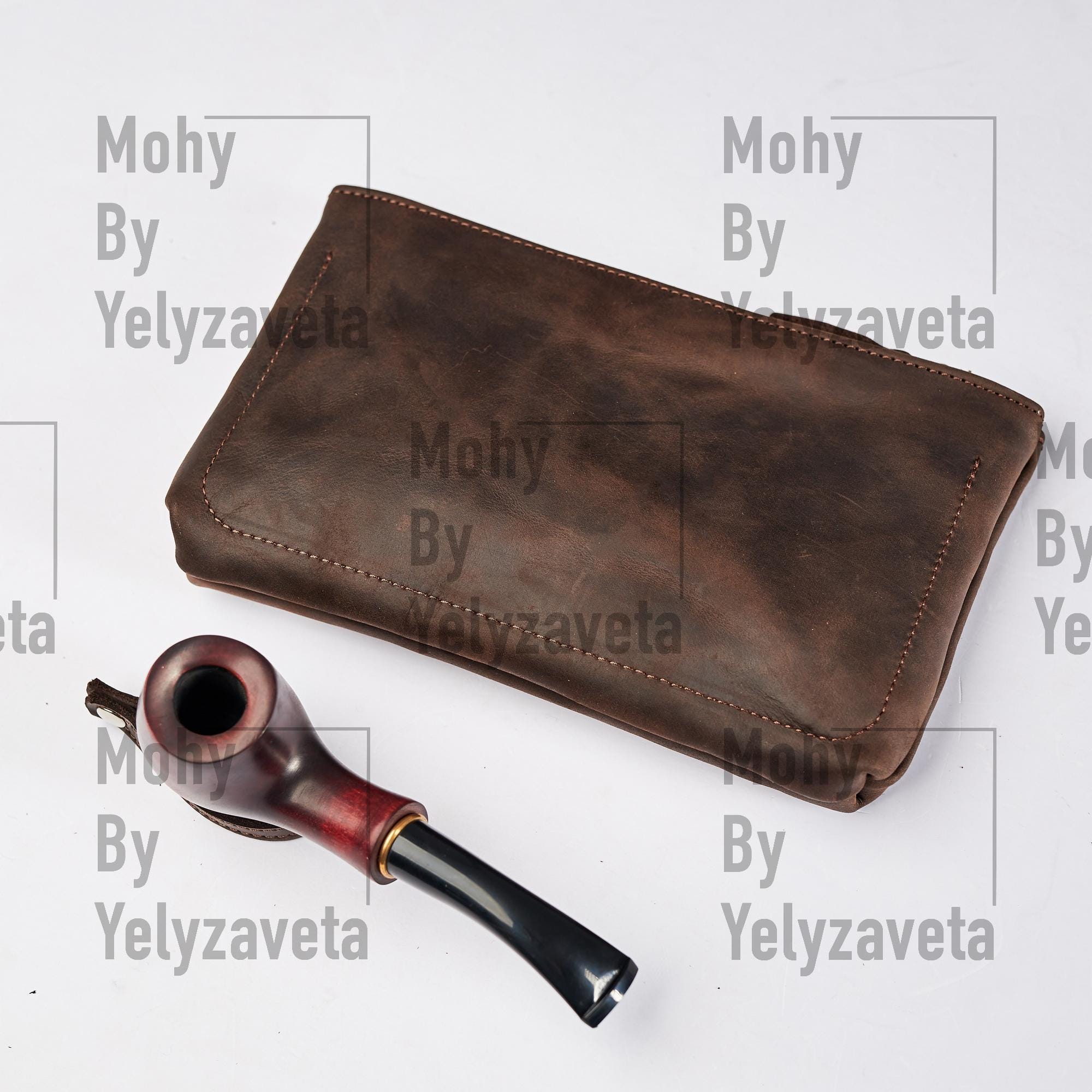 Custom Leather Pipe Pouch, Personalized Pipe Case, Zipper Pipe Pouch ...