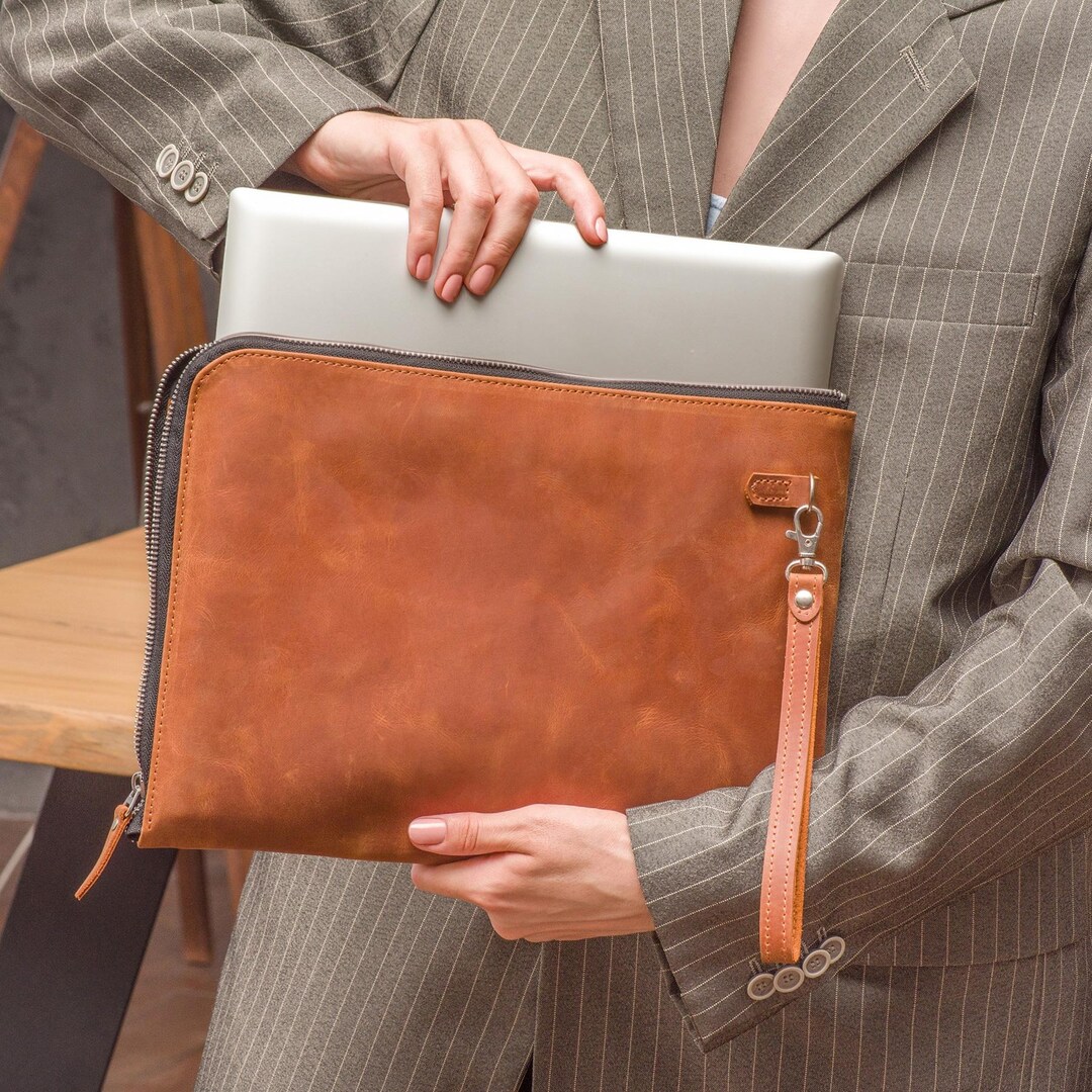 Personalized Leather MacBook Case, Zipper Laptop Sleeve, MacBook Pro 16 ...