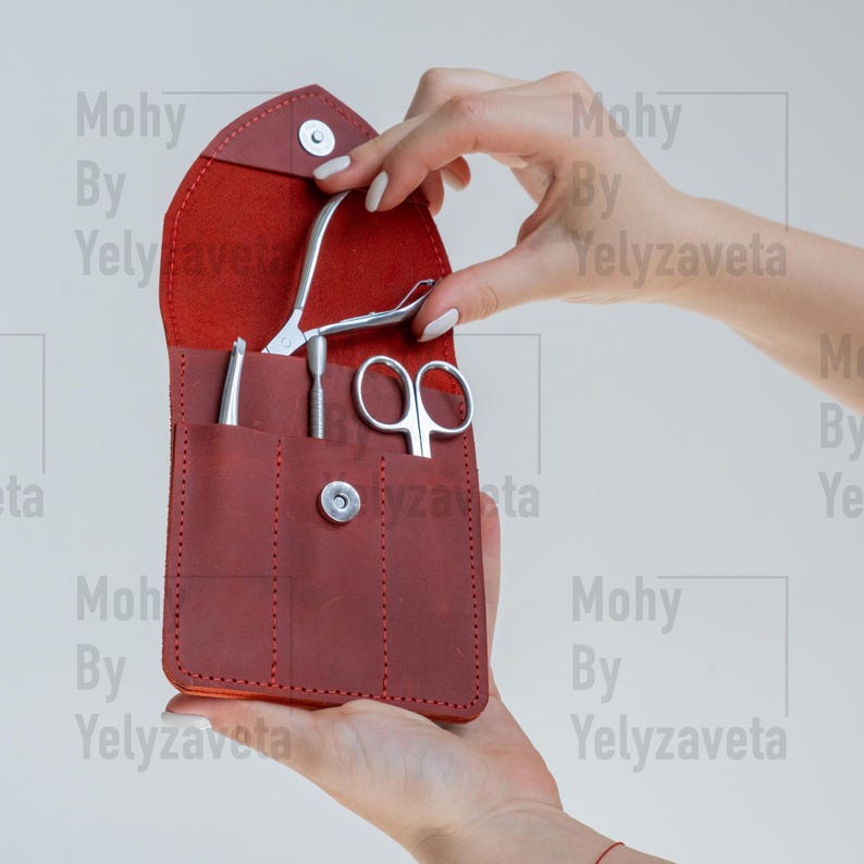 Leather Manicure Tool Case, Leather Manicure Organizer, Leather Tweezer ...