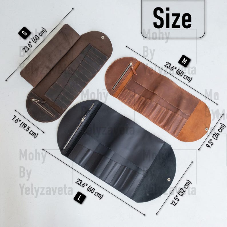 Custom Leather Pencil Roll, Artist Tool Roll, Leather Paint Brush Roll ...