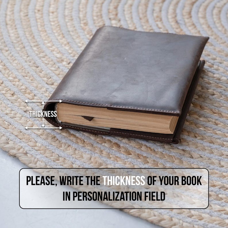 Handmade Leather Book Cover, Personalized Book Cover, Custom Size Book ...