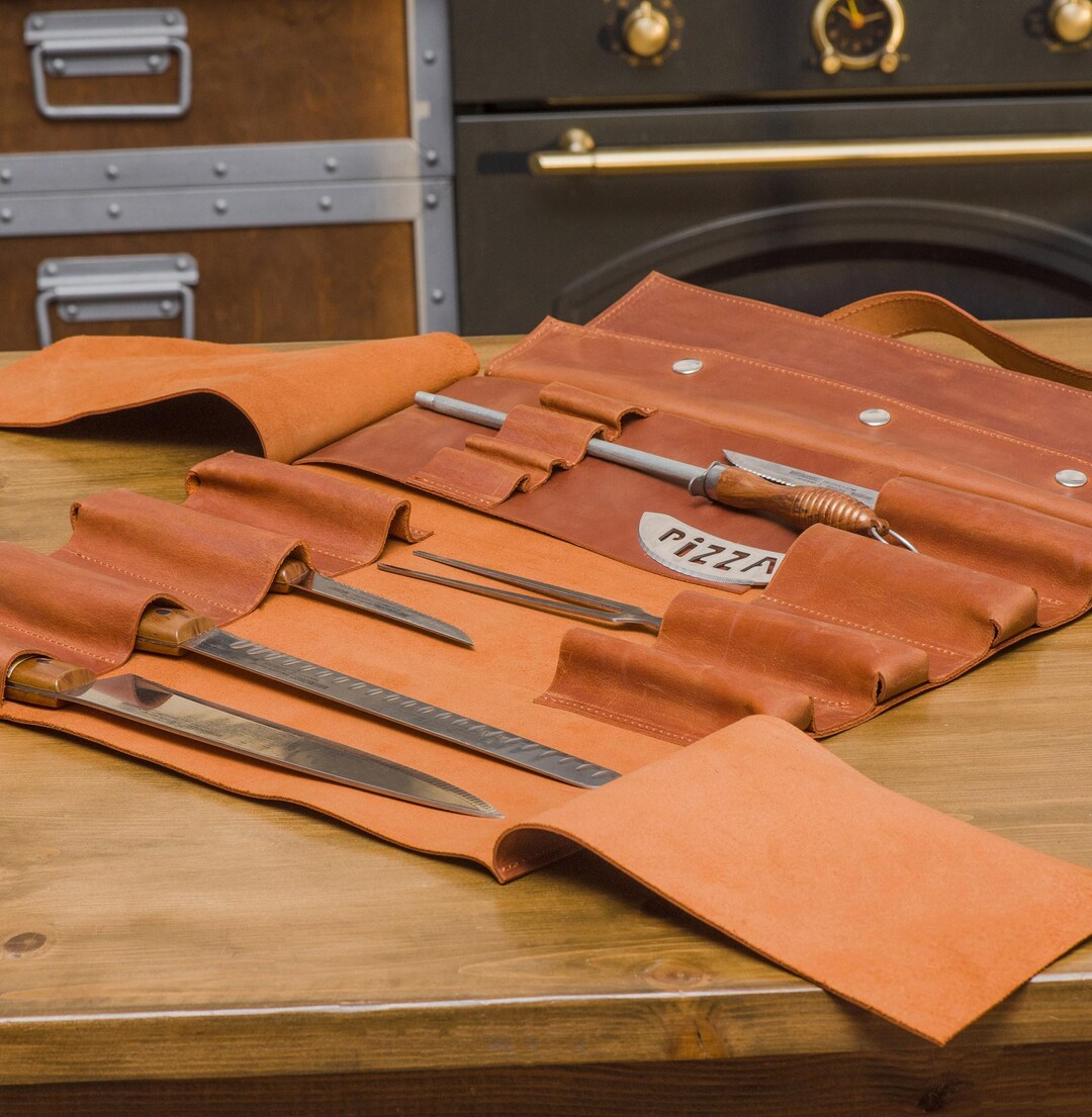 Custom Leather Knife Roll, Leather Chef Knife Case, Chef Knife Bag ...