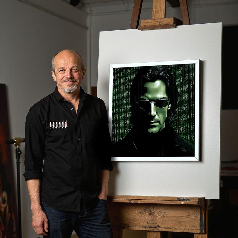 Keanu Reeves Matrix Lenticular Portrait: Neo, Morpheus & Agent Smith - Etsy