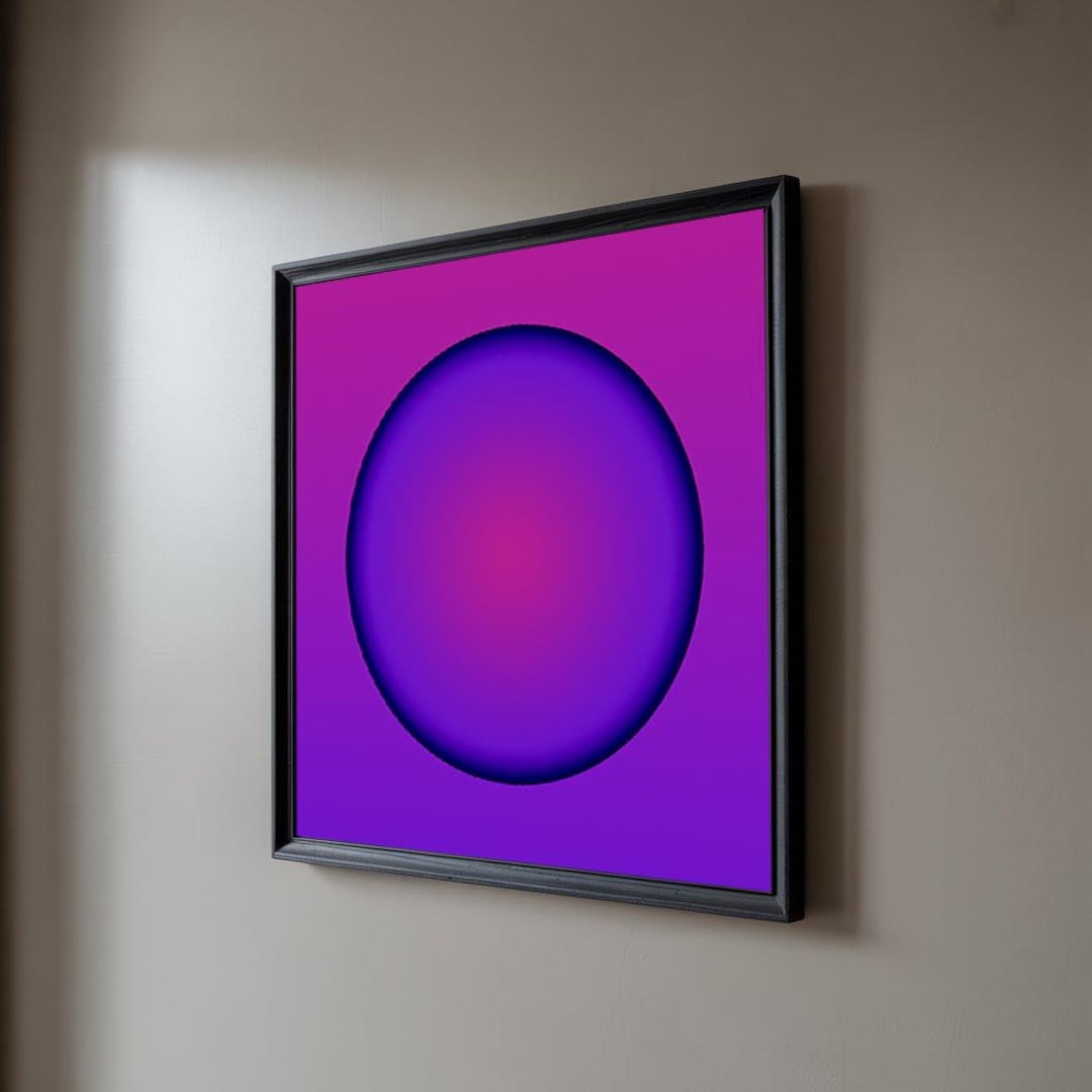 Lenticular Op Art – “violet Sphere” Kinetic Depth & Light Illusion Wall ...
