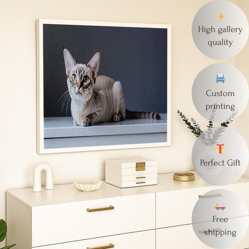 Custom Lenticular Cat Portrait: Moving Photo Collage, Unique Pet Art - Etsy