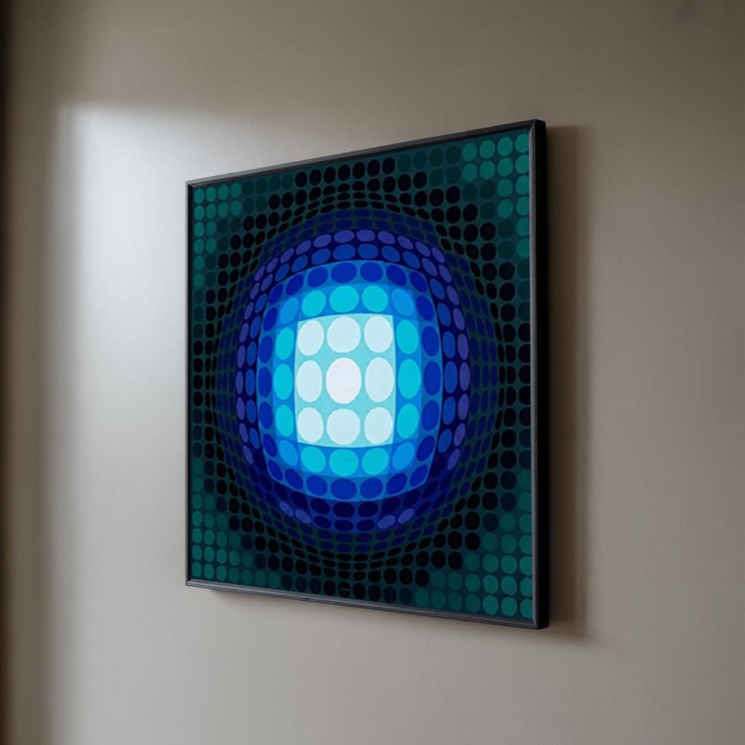 Core Dualism Lenticular Op Art Wall Art – 3D Optical Illusion Sphere ...