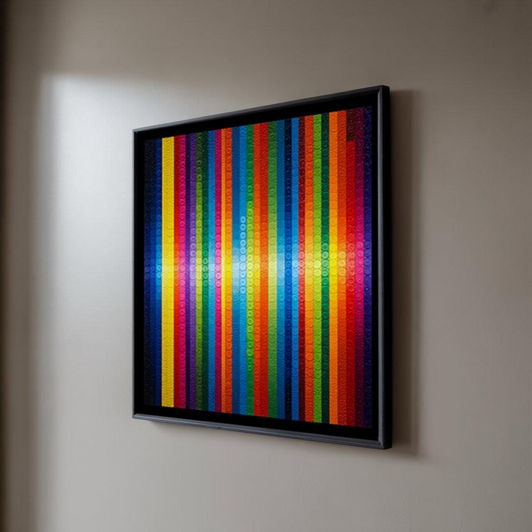 Lenticular wall Art – “spectrum shift” color wave optical illusion wall ...