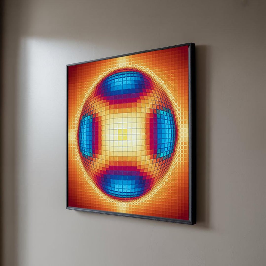 Lenticular Op Art – “quantum Sphere” Geometric Optical Illusion Wall ...