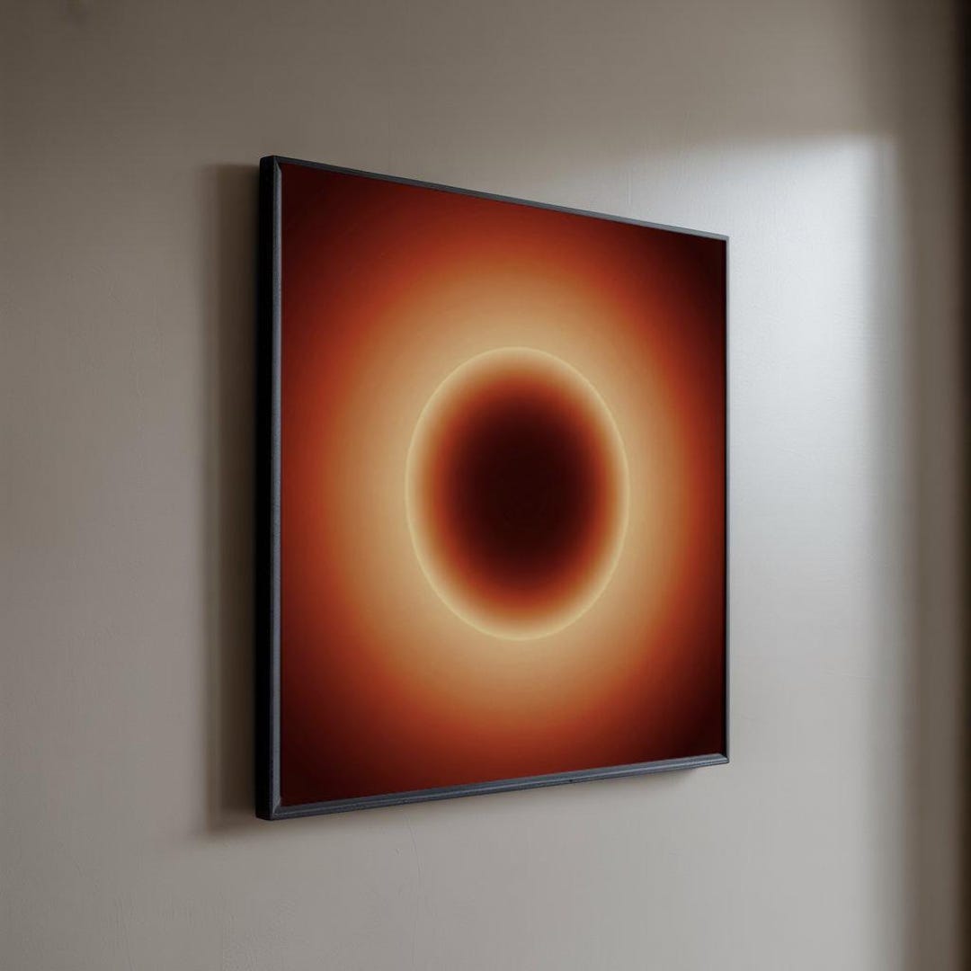 Lenticular Wall Art, Sepia and Cream Gradient Sphere, Minimalist ...