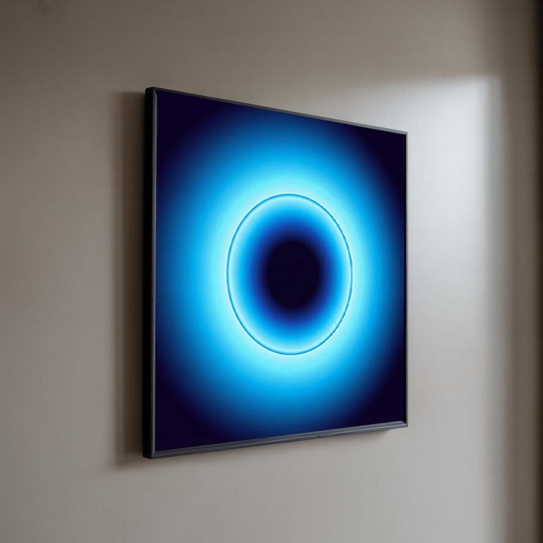 Lenticular Wall Art, Blue Gradient Sphere, Solar Eclipse Optical ...