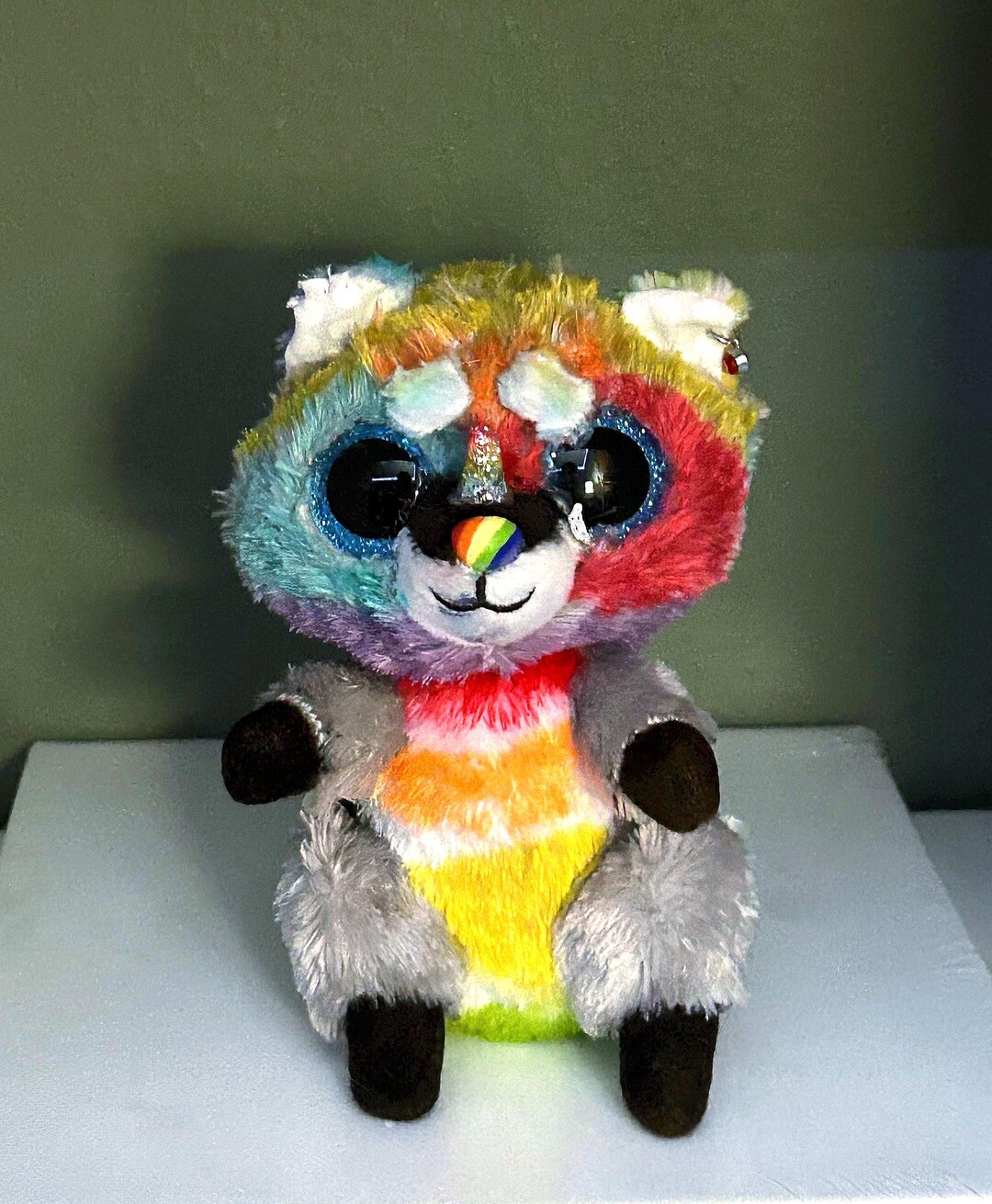 Rainbow Raccoon - Beanie Boo Custom Ty Plush - Etsy