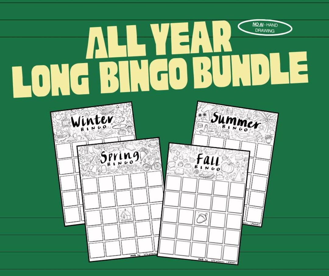 All Year Long Bingo Bundle - Coloring Bingo - Seasons Bingo - Etsy