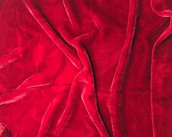 Red velvet fabric | Etsy