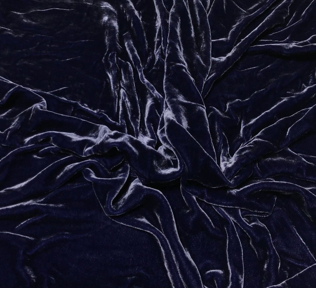 MIDNIGHT BLUE Hand Dyed Silk Velvet Fabric - Etsy