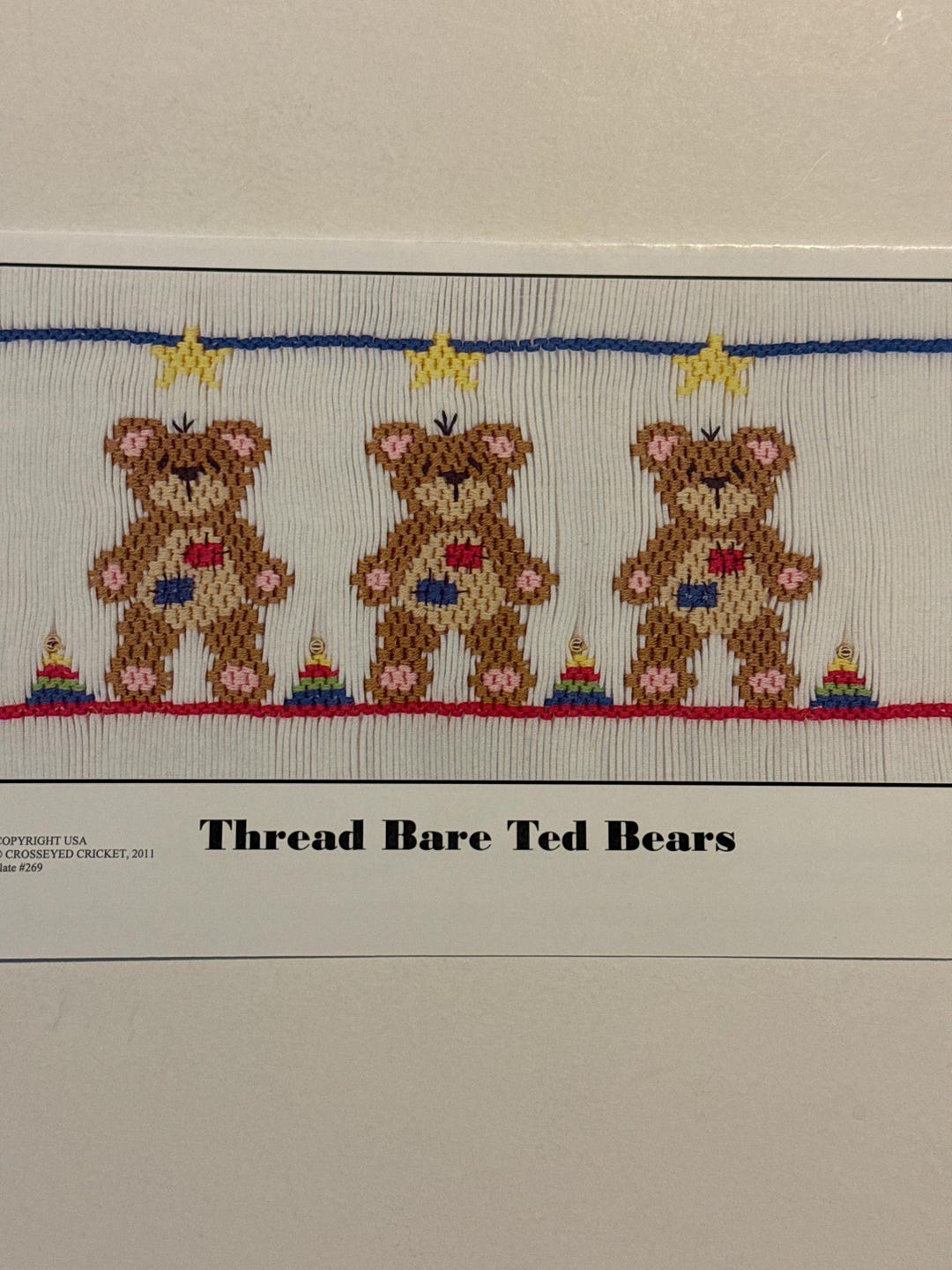 Smocking Plate - Thread Bare Ted Bears by Crosseyed Cricket - Etsy
