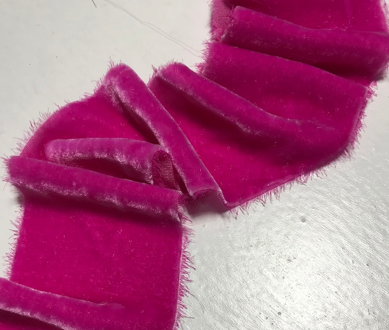 Hand Dyed Magenta Pink Silk Velvet Ribbon 4 Widths to Choose - Etsy
