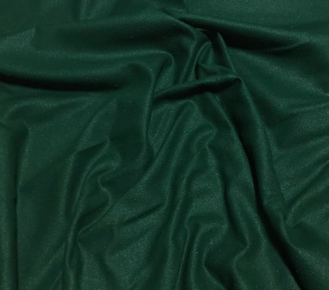 DARK GREEN Raw Silk NOIL Fabric - Etsy