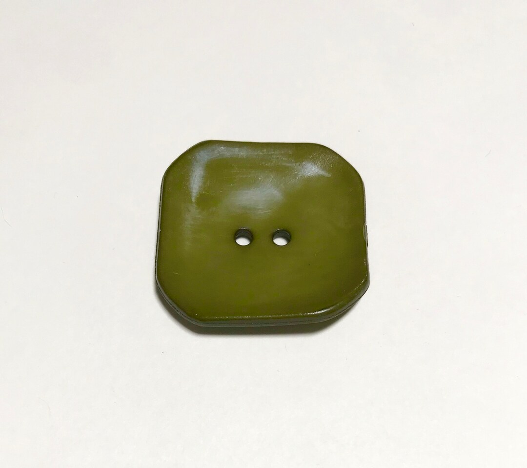 Olive Green Square Plastic Button - 40mm / 1 3/8 Inch - Dill Buttons ...