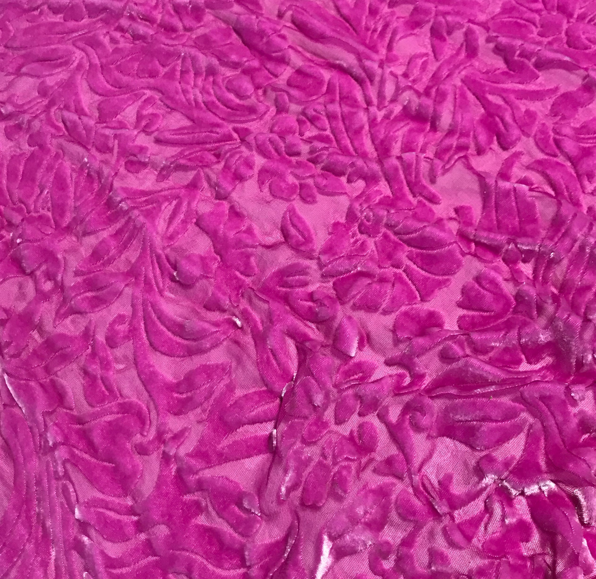 ORCHID PINK Floral Burnout Hand Dyed Silk Velvet Fabric - Etsy