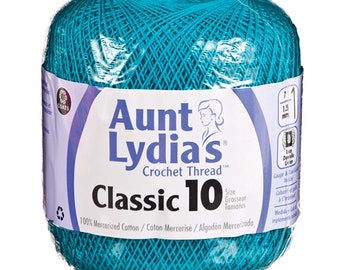 Coats Aunt Lydia's Crochet Cotton Thread Size 30 Extra Fine, Natural ...