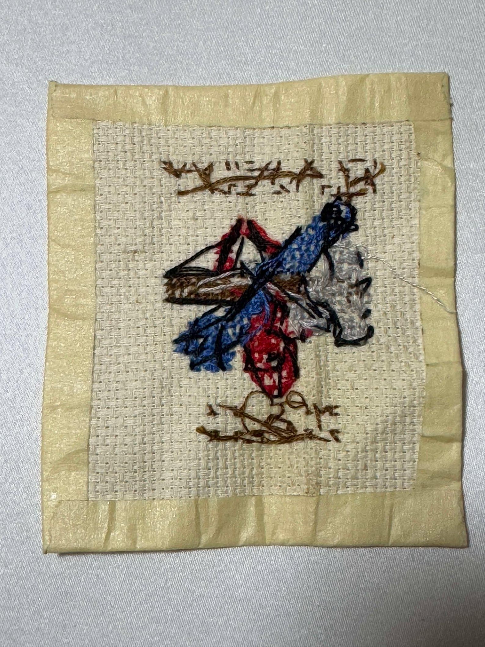 Vintage Finished Mini Cross Stitch - Handy Man Valentine's 3.25"x3.75 ...