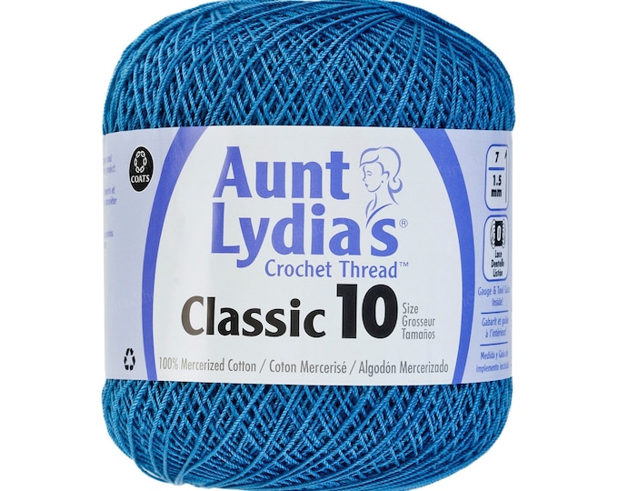 Coats Aunt Lydia's Crochet Cotton Thread Size 30 Extra Fine, Natural ...