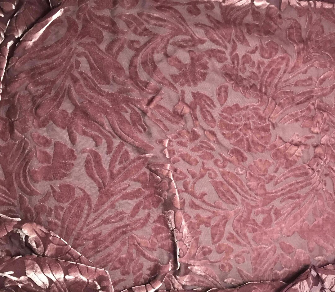 ANTIQUE MAUVE Floral Burnout Hand Dyed Silk Velvet Fabric - Etsy