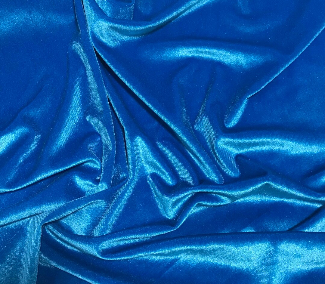 Turquoise Blue - Stretch Polyester Velvet Fabric - Etsy