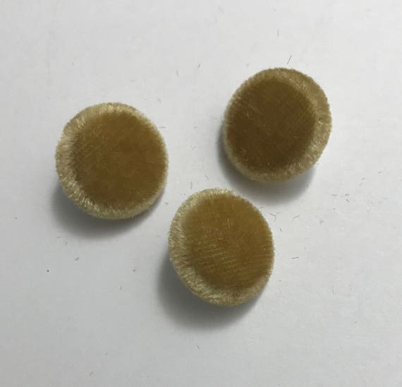 Gold SILK VELVET Fabric Buttons Hand Made Buttons Set of 6 | Etsy
