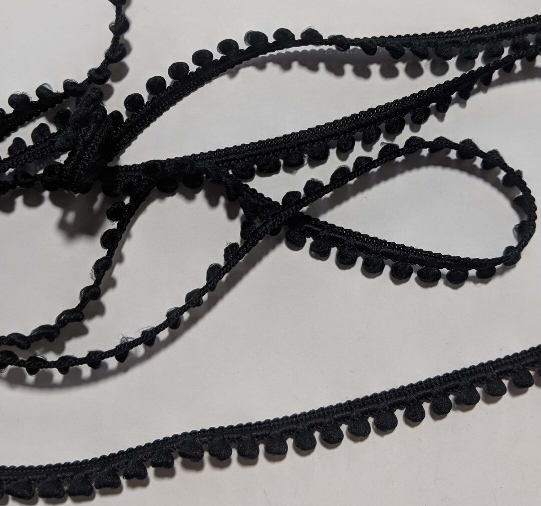 BLACK French Pom Pom Trim (3/8" Wide) - Etsy