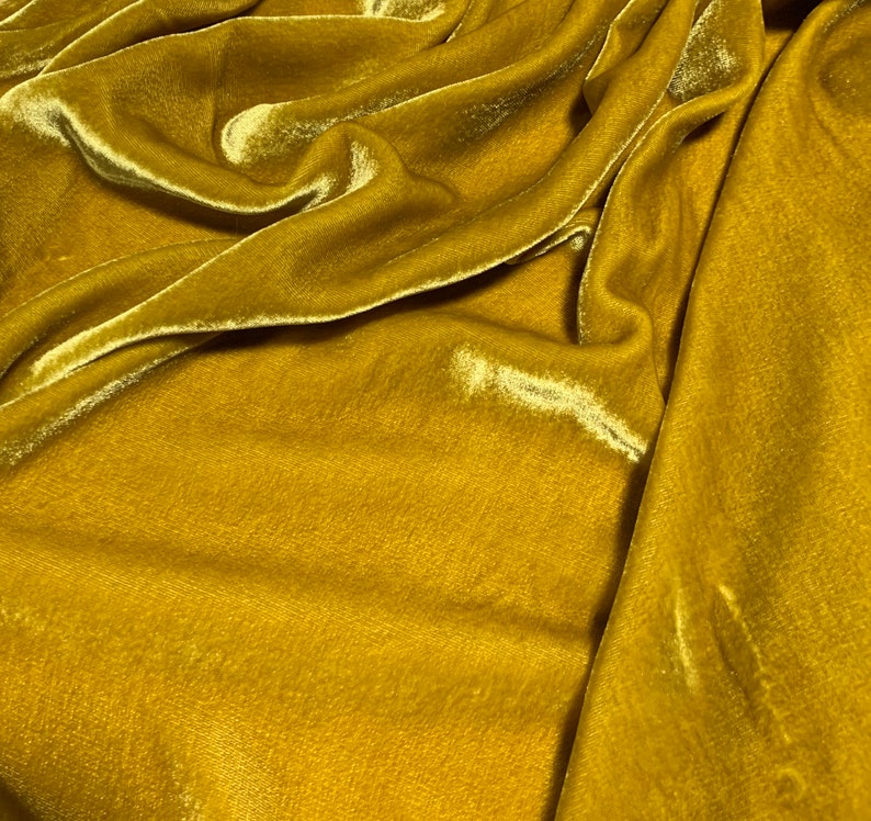 MUSTARD GOLD Silk Velvet Fabric - Etsy