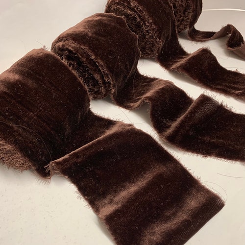 Chocolate Brown Silk Velvet Ribbon 4 Widths to Choose From - Etsy