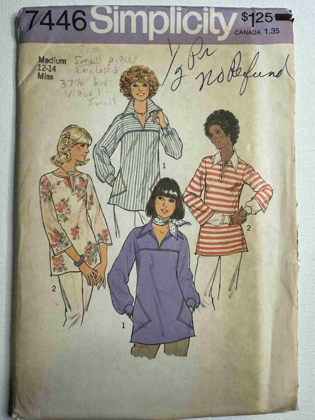 1976 Simplicity Boho Hippie Top Pattern # 7446 Size: 12-14 - Etsy